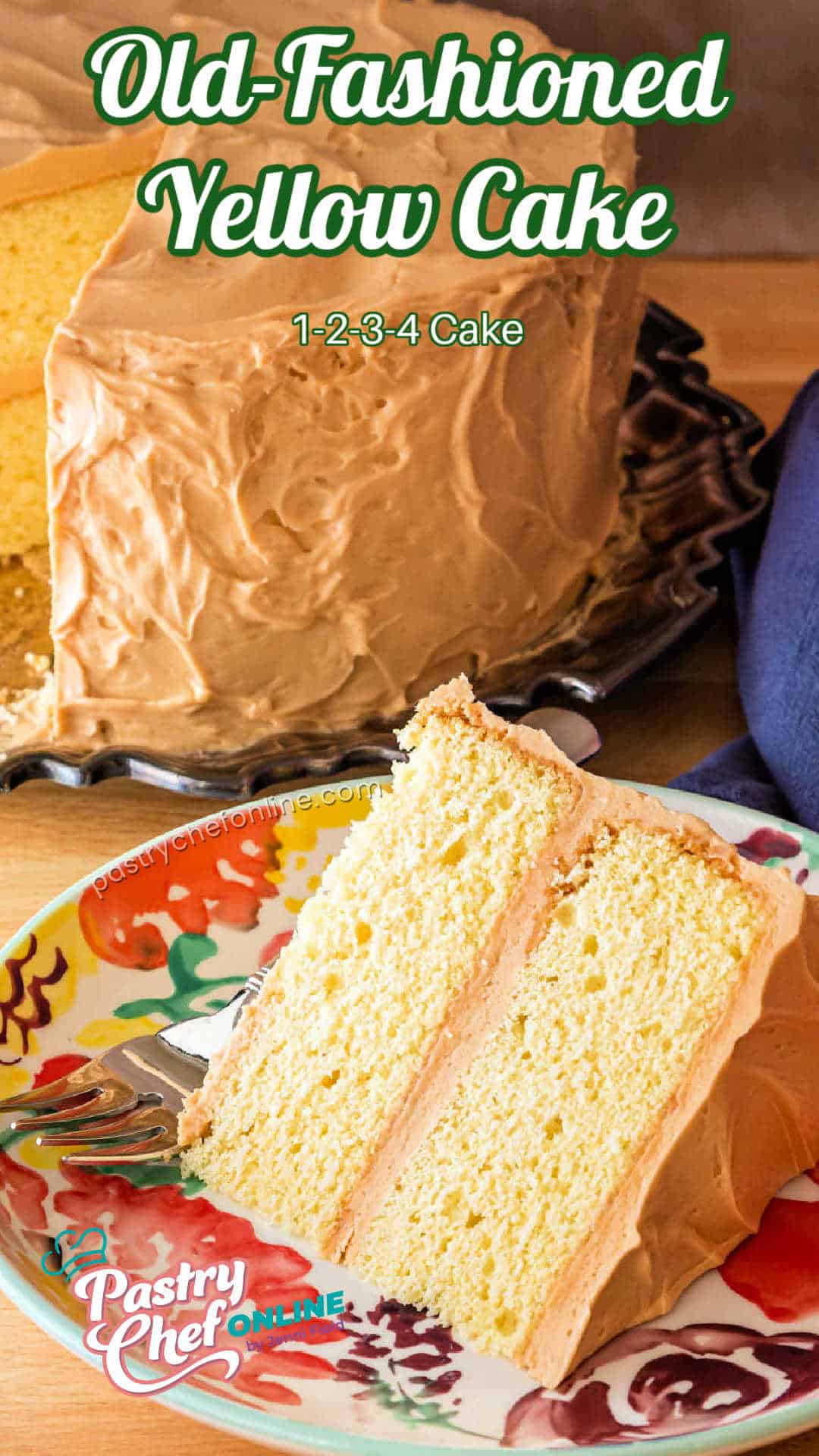 1-2-3-4 Cake Recipe | Classic Yellow Birthday Cake with Variations