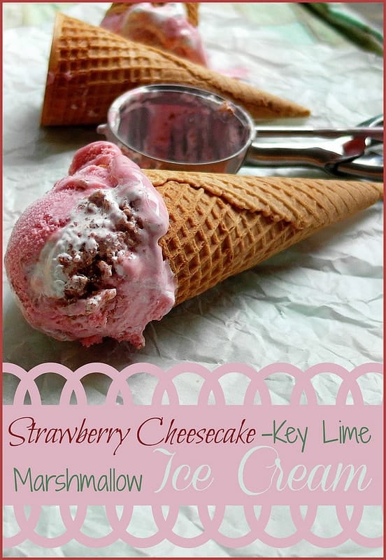 Strawberry Cheesecake Key Lime Marshmallow Ice Cream