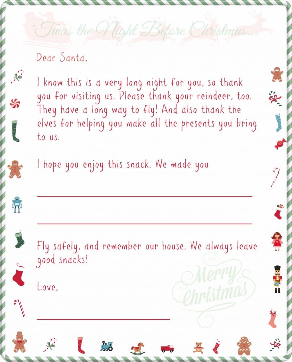 Cookies for Santa Round-Up | Printable Note to Santa