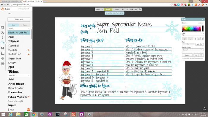 Free Printable Recipe Cards for Christmas - Pastry Chef Online