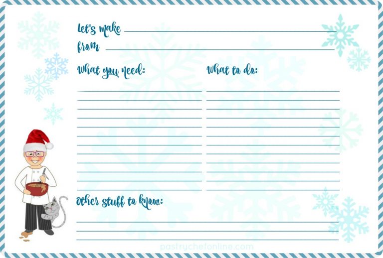 Free Printable Recipe Cards for Christmas - Pastry Chef Online