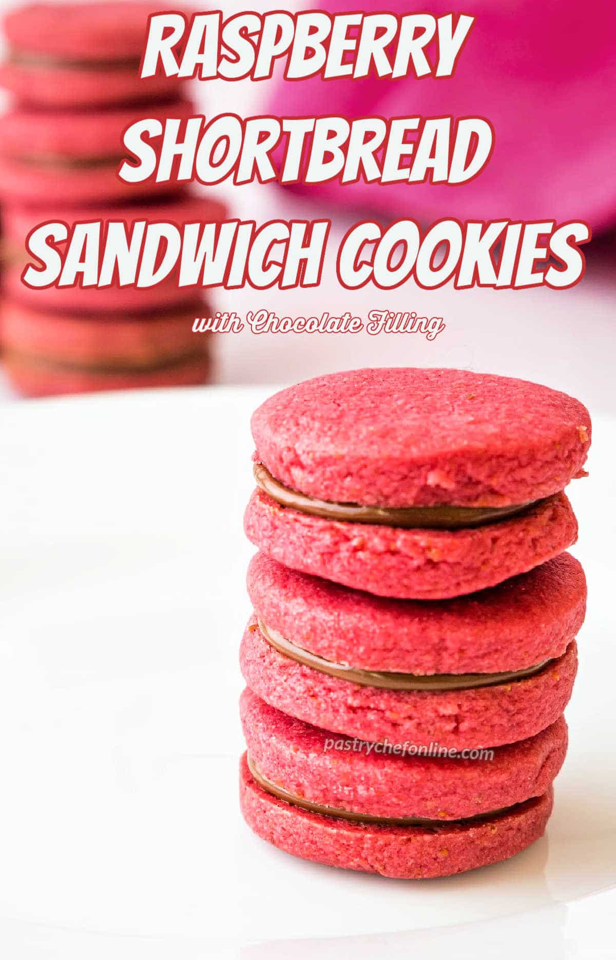 Raspberry Shortbread Sandwich Cookies