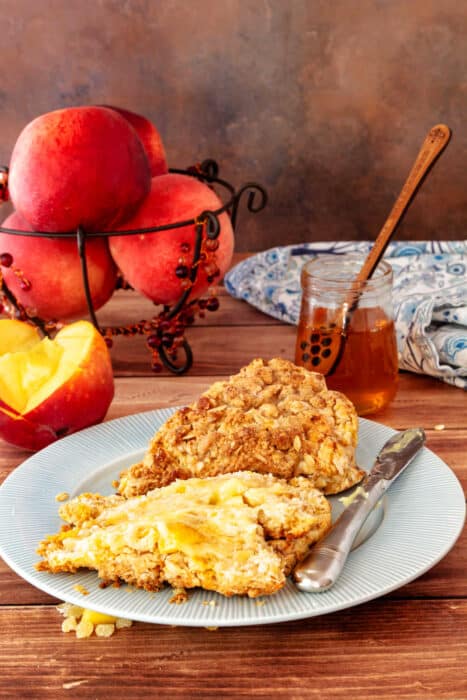 Streusel-Topped Ginger Peach Cream Scones - Pastry Chef Online
